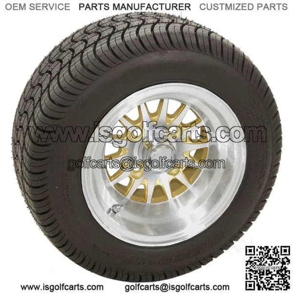 10" Machined Gold Wheels with Street Low Profile Tire Options Combo ...