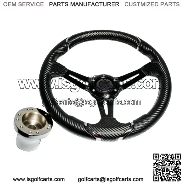 Club Car Precedent Golf Cart Steering Wheel 13 Inch Carbon Fiber w ...
